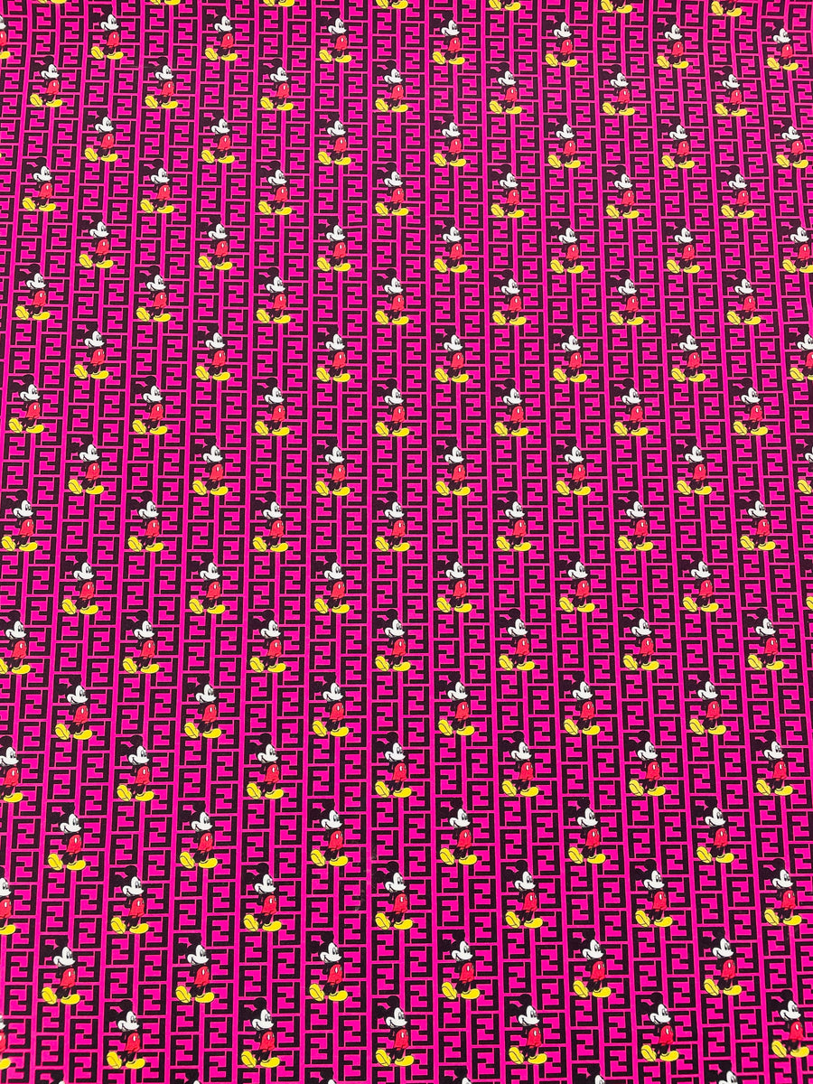 Fendi Mickey Mouse Print Spandex – designerfabricscenter