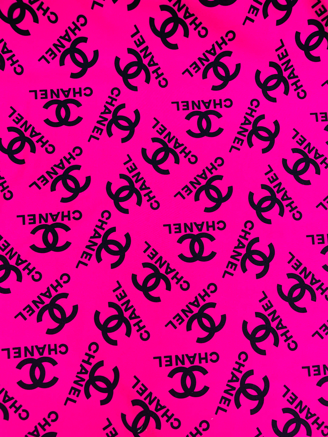 Chanel Design Logo Print on Solid Color Spandex – designerfabricscenter