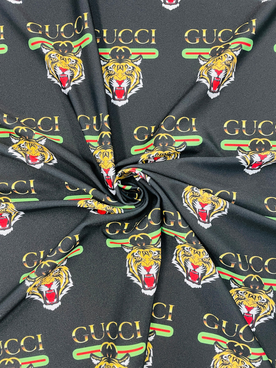 Gucci TIger Logo Print – designerfabricscenter